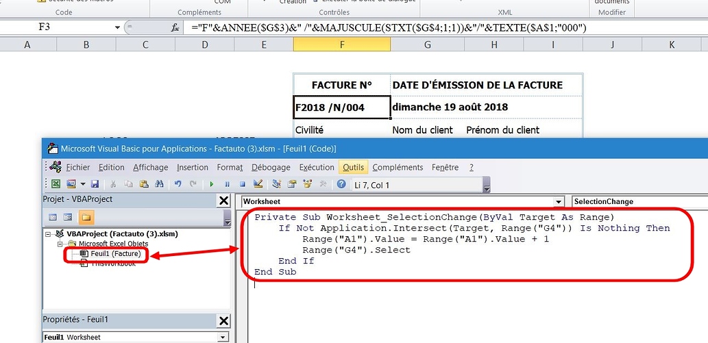 Incrémentation automatique d'un numéro de facture - VBA - Forum Formule Excel