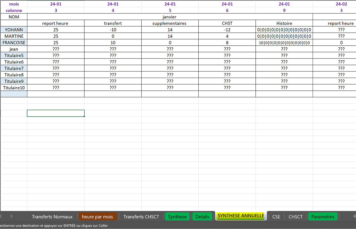 Fichier de suivi d'heures CSE - Excel - Forum Formule Excel