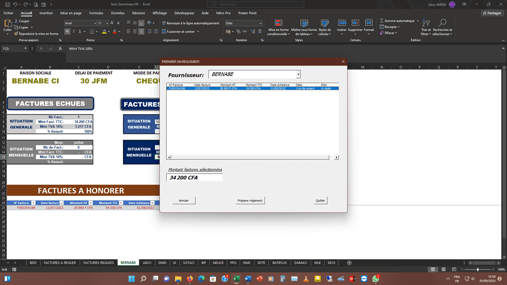 Gestion factures fournisseurs - VBA - Forum Formule Excel